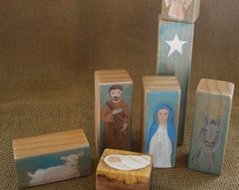 Nativity blocks | Etsy