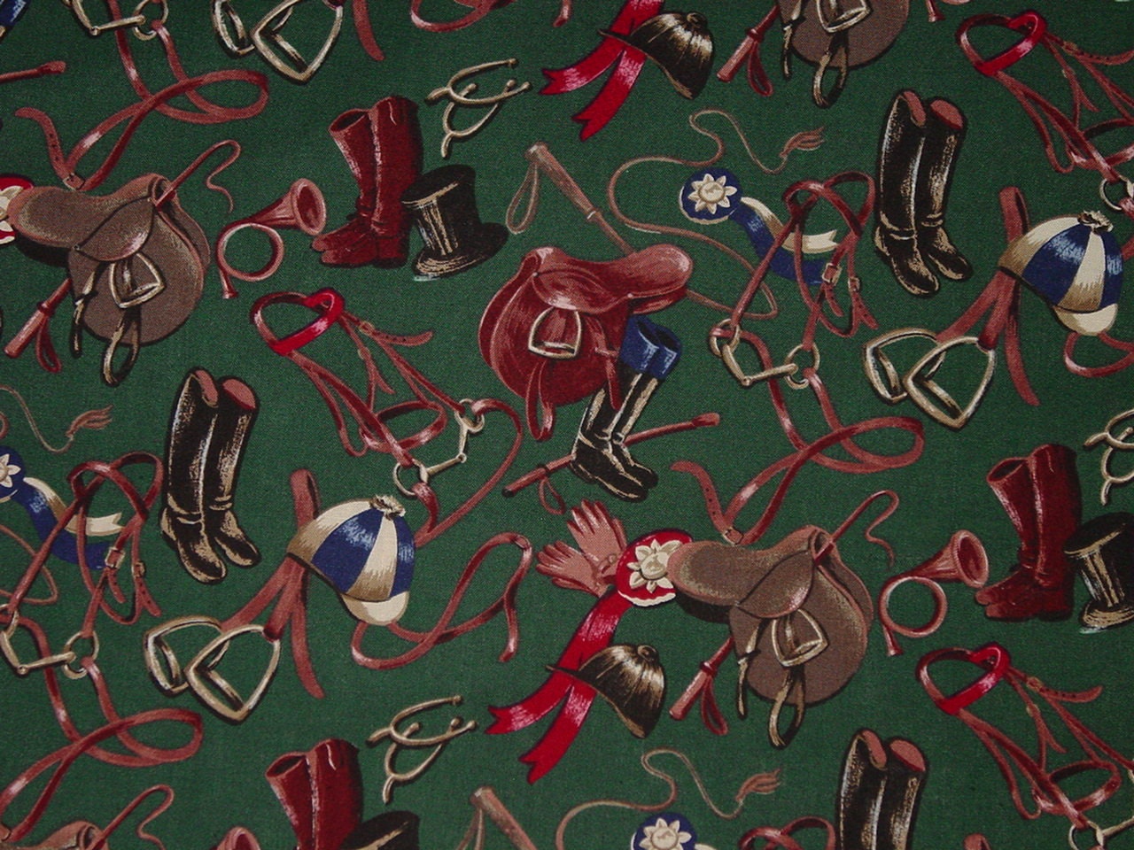 Robert Kaufman Equestrian Fabric Horse Equestrian Riding Tack