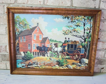 Barn paint by number | Etsy