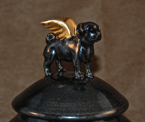 Pug Urn by CVpottery on Etsy