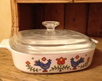 Unique blue bird pyrex related items | Etsy