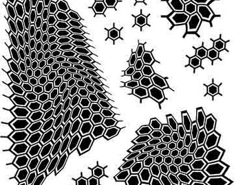 2 twisted honeycomb style vinyl stencil decals by SalemCustoms