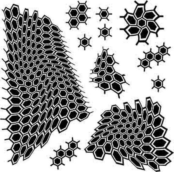 Items similar to 2 twisted honeycomb style vinyl stencil decals 10"x10 ...
