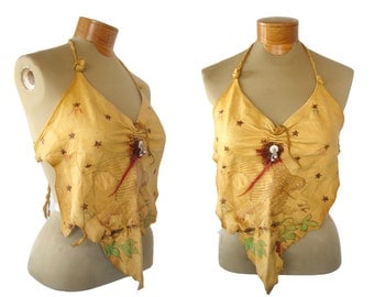 Vintage 1970's Buckskin Loincloth Eagle Tooled Leather Halter OPEN back ...