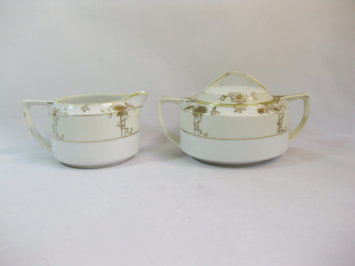 Japanese Porcelain, Hand Painted Nippon China Sugar and Creamer – Haute ...