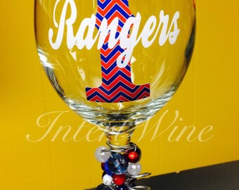 Popular items for rangers wine glass on Etsy
