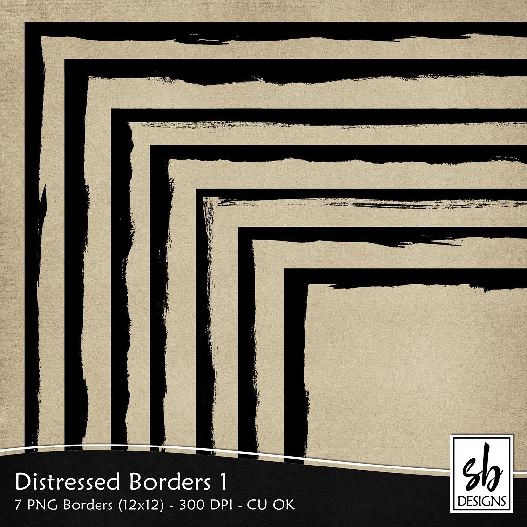 Distressed Borders Distressed Digital Frames by SBdigitalDesigns