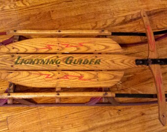 Vintage 1950s Lightning Guider Snow Sled