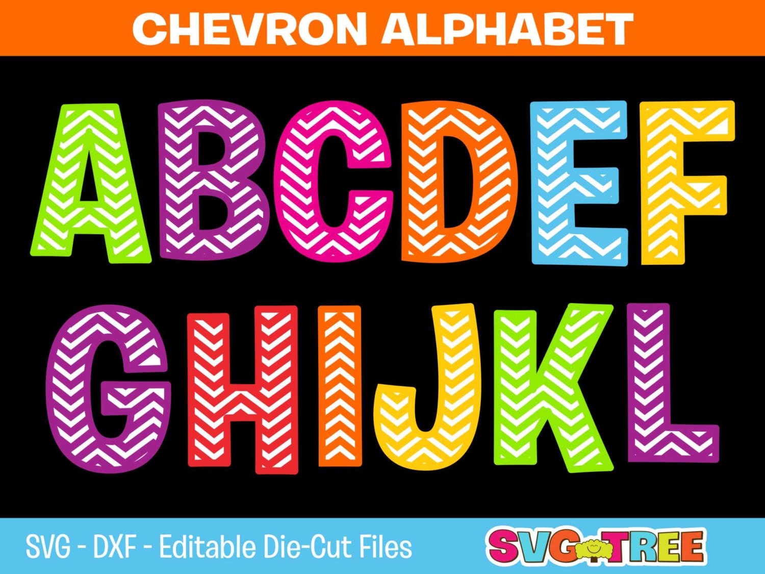 Chevron Alphabet Chevron Letters SVG DXF EPS Cricut by SVGTREE