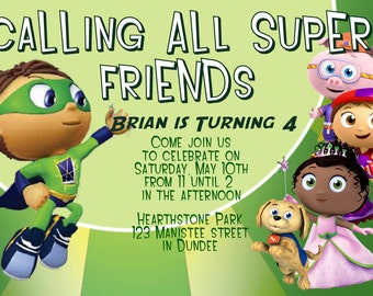 Super why invitation | Etsy