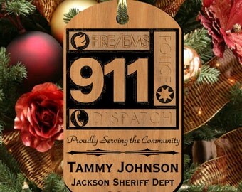 911 Dispatcher Wooden Keepsake Gift, Personalized FREE with Name and ...