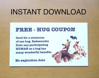 Printable coupons, hug coupons, instant download printable, mothers Day ...