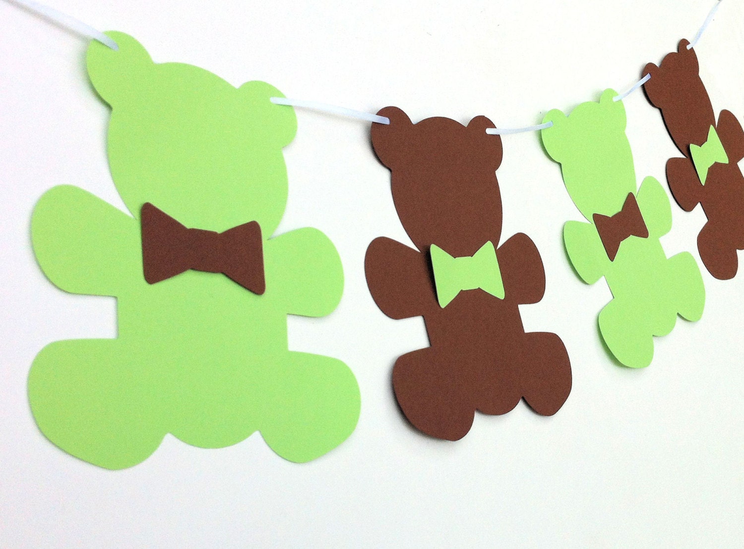 Teddy Bear Banner. Large bears & bows. Baby shower nursery