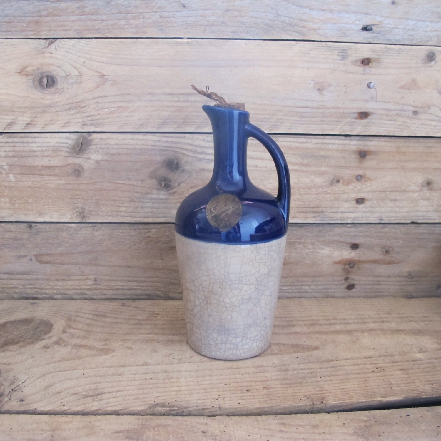 vintage Glazed stoneware ceramic old Dolfi Liquor Jug French pottery ...
