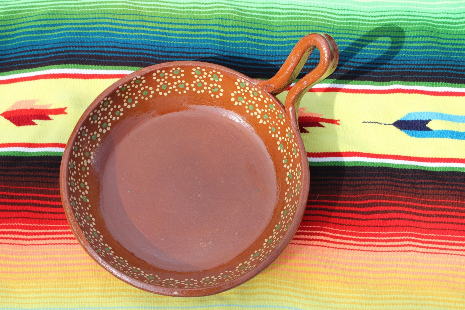 Vintage Mexican pottery beautiful glazed 8 inch skillet. Perfect for ...