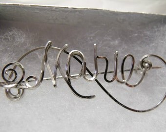 Wire name pin | Etsy