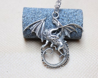 Fashion dragon Jewelry Pendant Necklace Alloy Body Chain,ancient silver ...