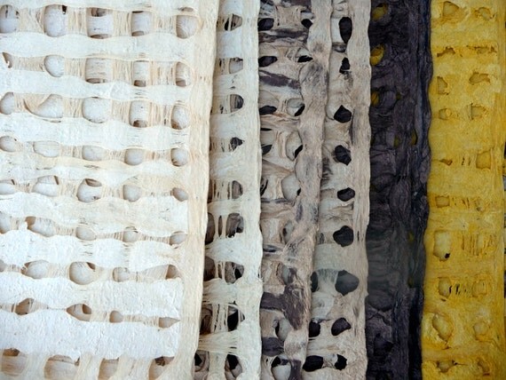 handmade amate bark paper weave from mexico 5 sheets 8x8