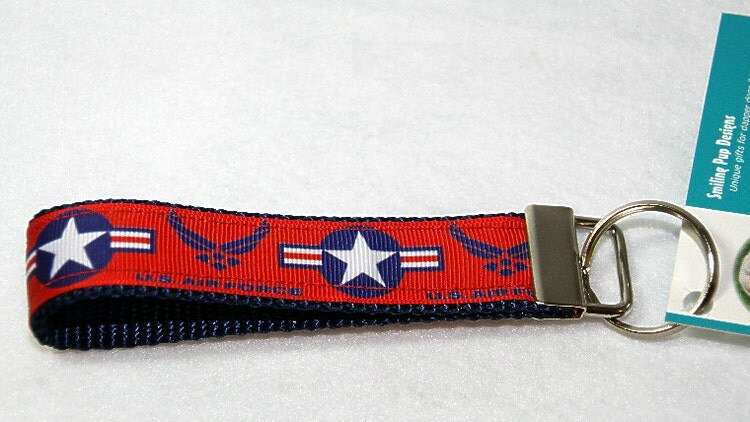 U.S. Air Force Key Fob Military Key Chain by SmilingPupDesigns