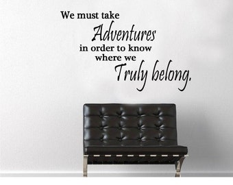 World Map with go find yourself quote Wall Decal