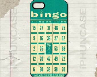 Green Retro Style Bingo Game Playing Card Funny - iPhone 5 case iPhone ...