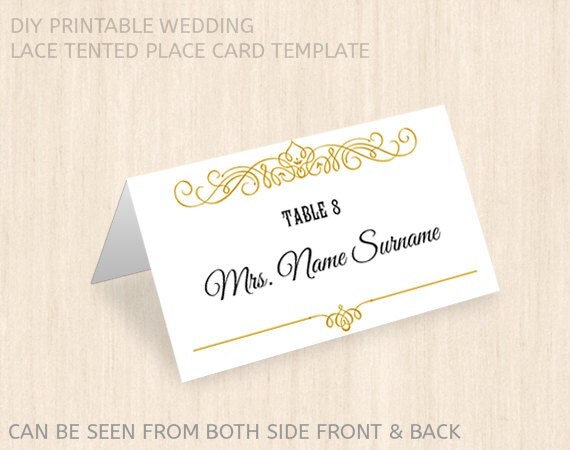 Printable wedding place card templateName place cardEditable