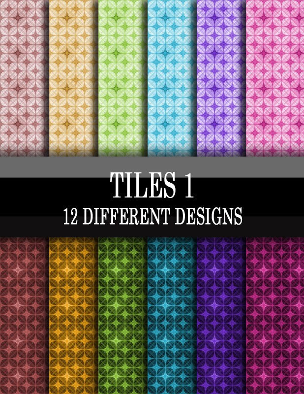 12 Different Light and Dark Tile Pattern Printable Scrapbooking Papers ...