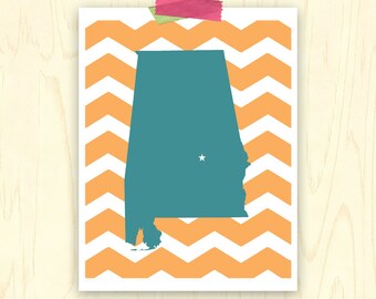 Popular items for alabama state print on Etsy