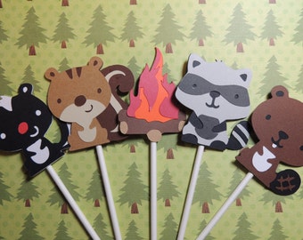 Camp theme treat bag toppers with bags. You by ArtofEntertaining