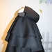 CAPE / CLOAK Black Double Capulet 100% WOOL with hood