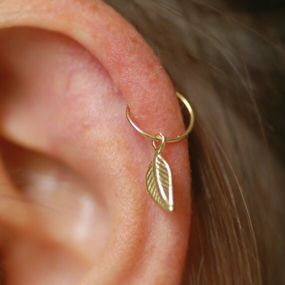 Small hoop earring helix earring small gold Cartliage