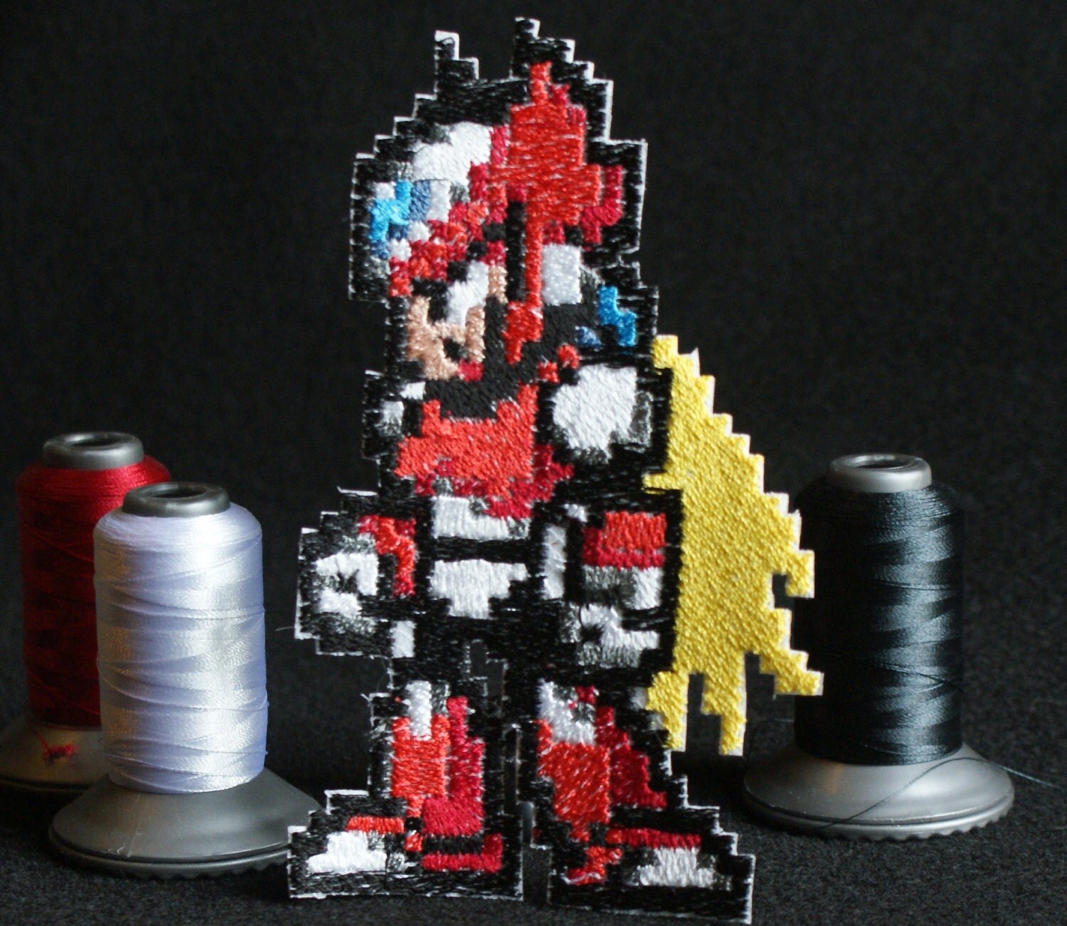 Zero Pixel art Megaman X Shiny Metallic Embroidery by Critstitch