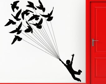 Flying birds decal | Etsy