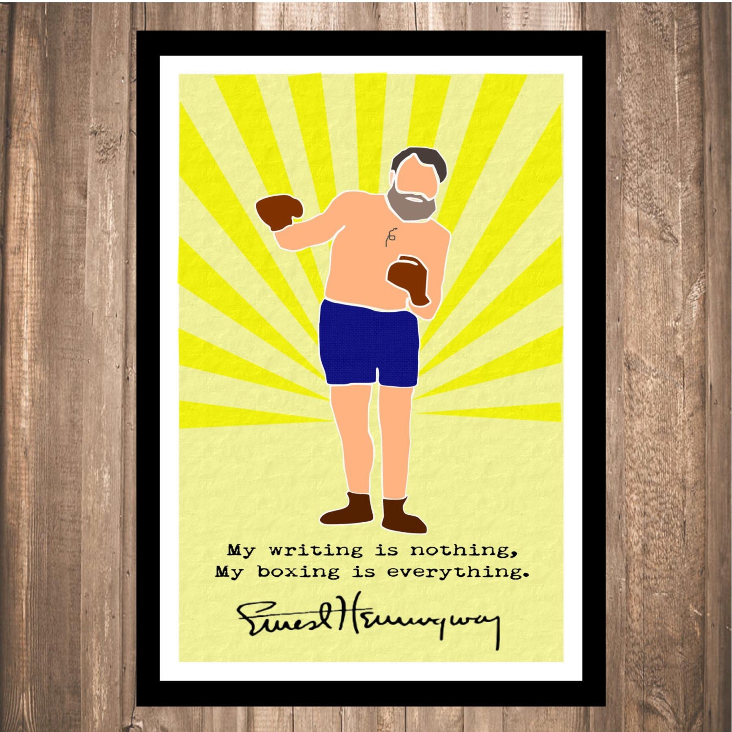INSTANT DOWNLOAD Ernest Hemingway Boxing Print