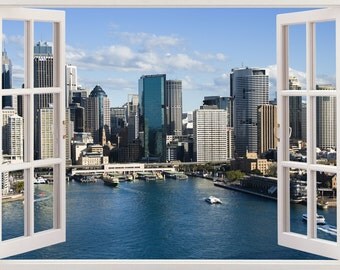 New york skyline wall decal 3D window design New york wall