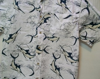 Vintage Man Fishing Shirt, Sail Fish Shirt, Michael Austin Rugged Wear ...