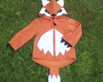 FOX HOODIE - Woodland Fox Creature Animal Children's character hooded top