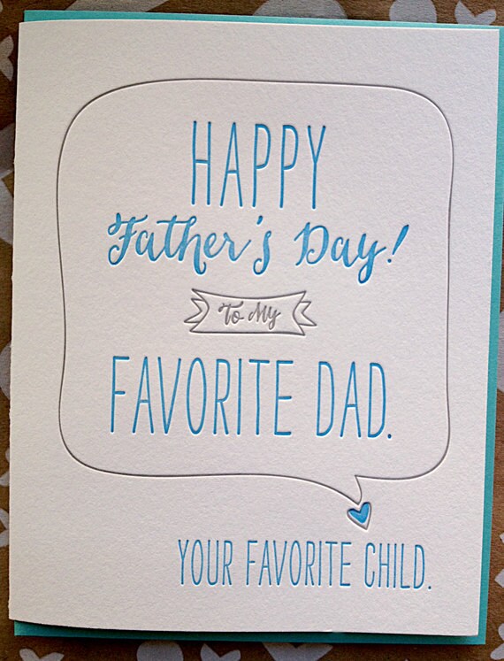 Father's Day Card. Favorite Dad Father's Day Card.