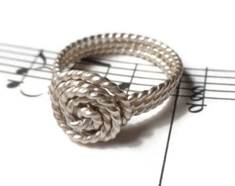 Sterling Silver Twisted Ring, Twisted Wire Ring, Twisted Jewelry, Size ...