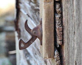 1 Pair of Vintage Wood Coat Hook Rack with Upcycled Vintage Barn Door ...