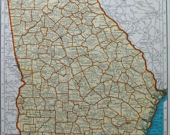 Popular items for antique georgia map on Etsy