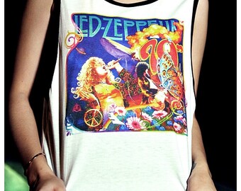 Led Zeppelin Shirt Women Tank Top Sideboob Size S, M, L