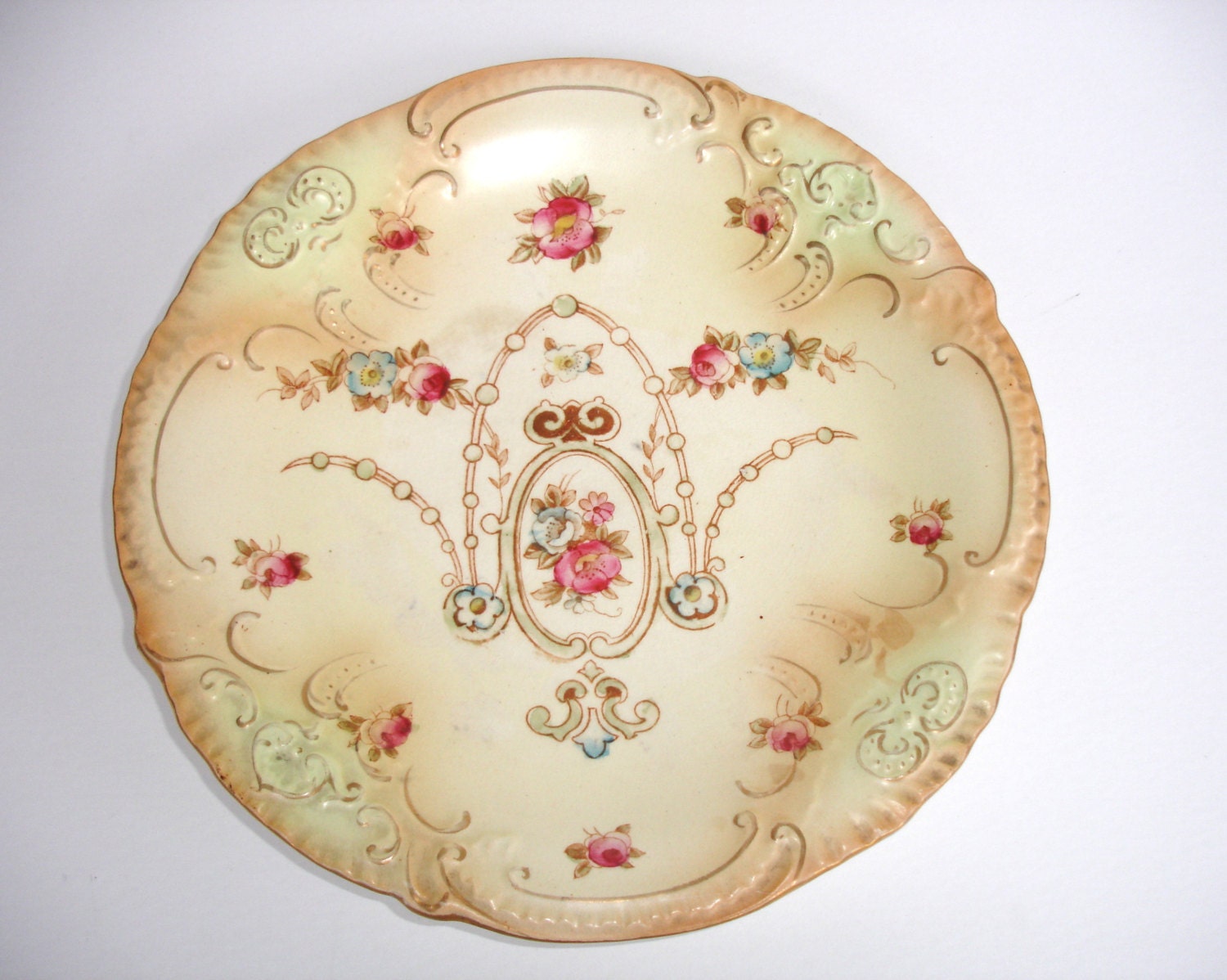 1900s Edwardian Crown Devon Vintage Plate Art Nouveau Plate Blush Ivory ...