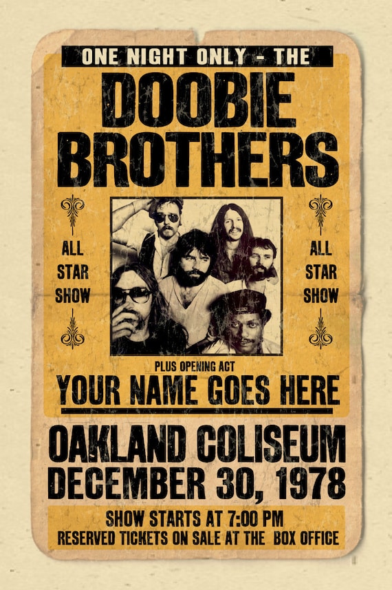 Doobie Brothers | Concert posters, Concert poster design, Music poster