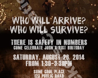 Popular items for walking dead invites on Etsy