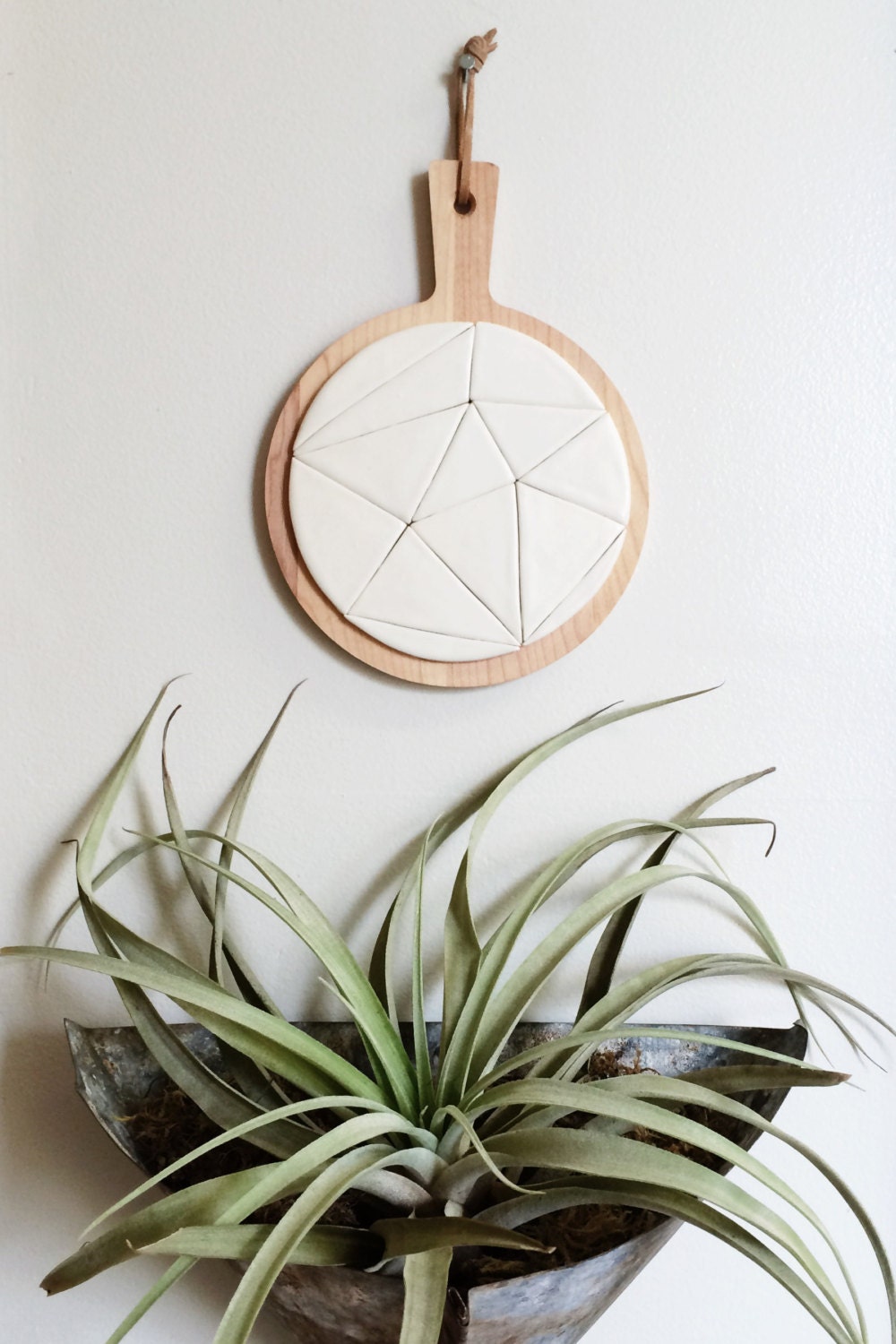 ceramic and wood trivet | geometric | triangles | prism – made to order ...