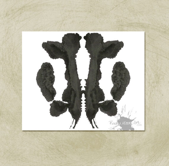 Psychology Artwork Rorschach Ink Blot Art print by RubyMoonDesigns