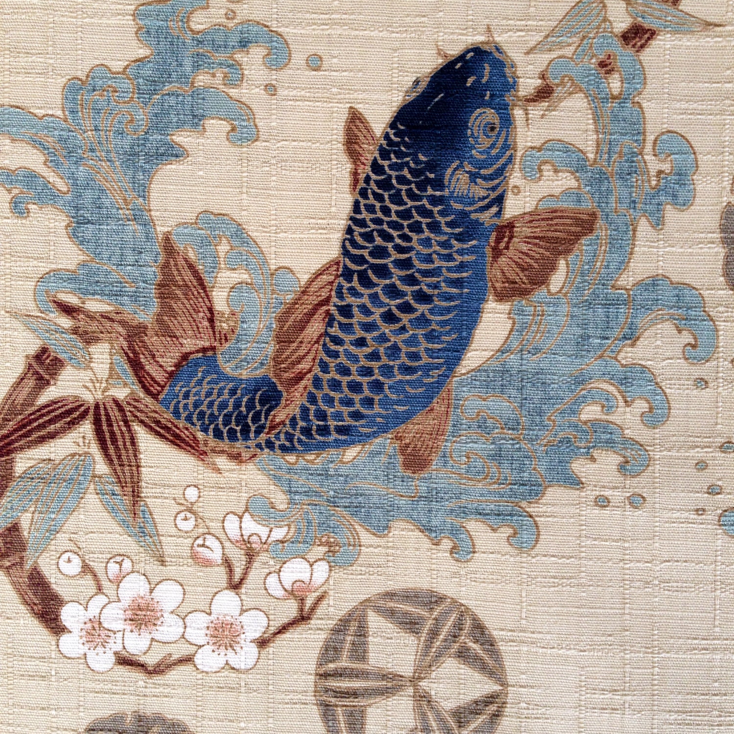 HALF YARD Hokkoh Koi Japanese dobby cotton fabric yardage