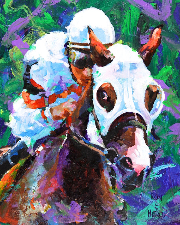 Thoroughbred Racehorse Art Print of Original by dogartstudio