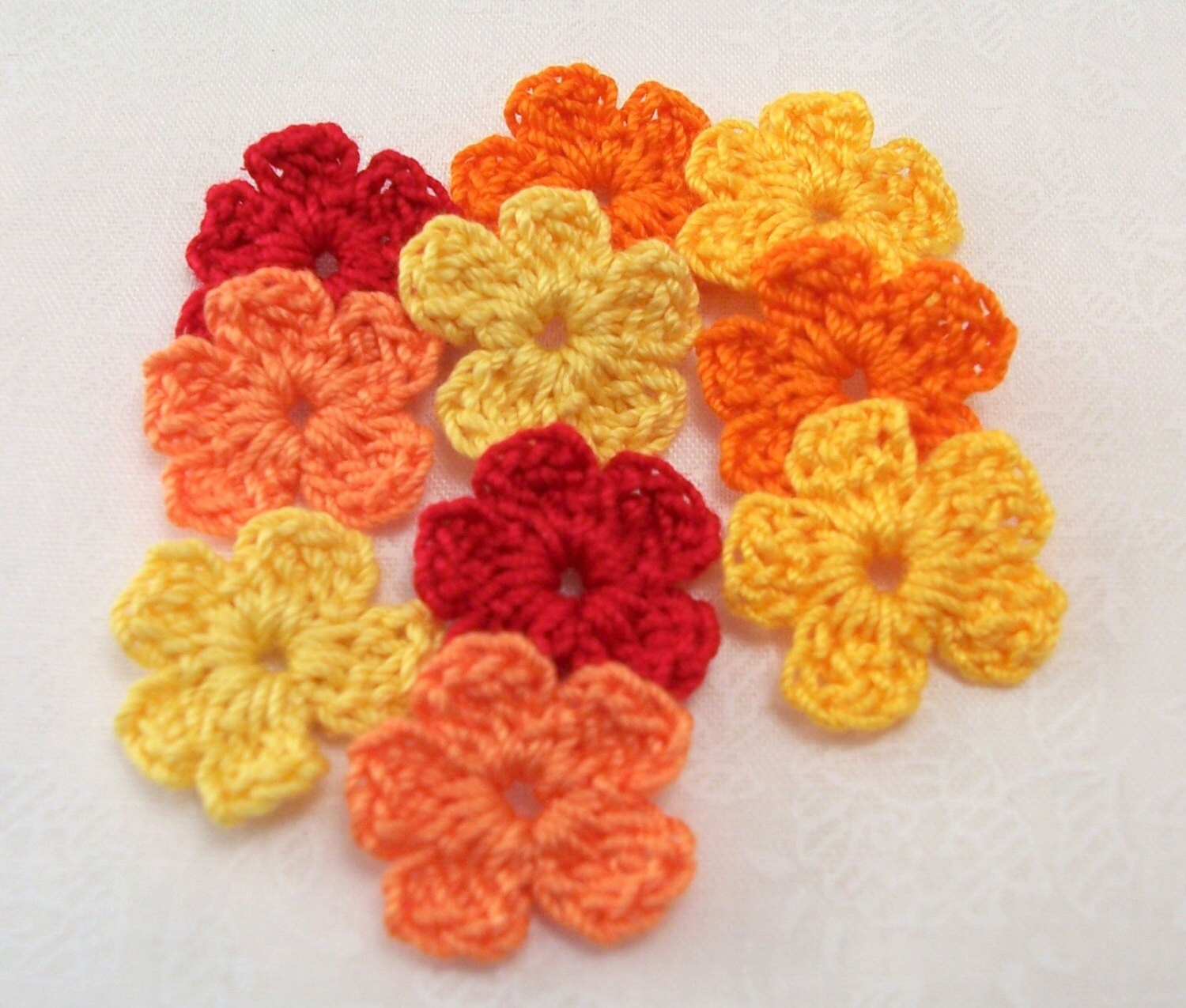 Crochet Fall Flower Appliques Small Forget Me Nots